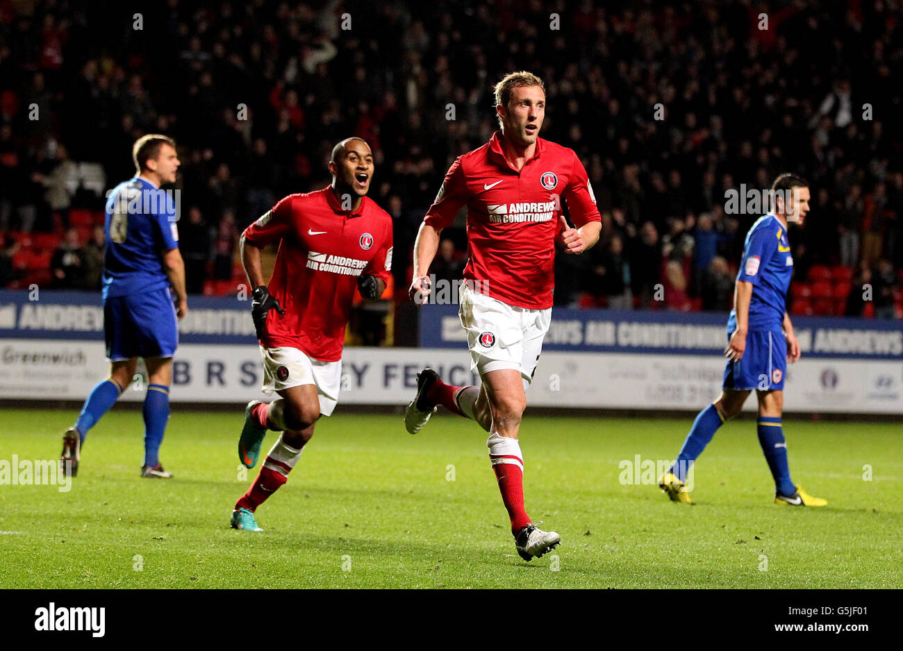 Charlton Athletic's Rob Hulse celebrates scoring his sides fifth goal ...