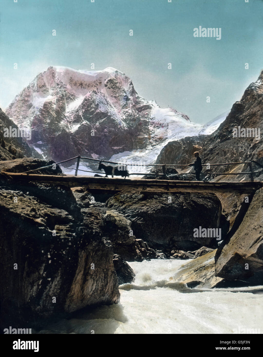Blick auf den Mont Collon bei Arolla im Wallis, Schweiz 1930er Jahre ...