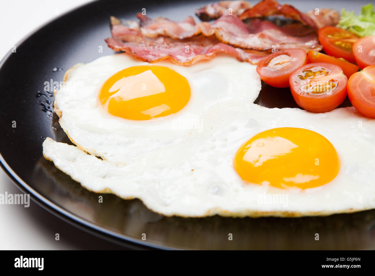 Traditional breakfast on a plate Stock Photo - Alamy