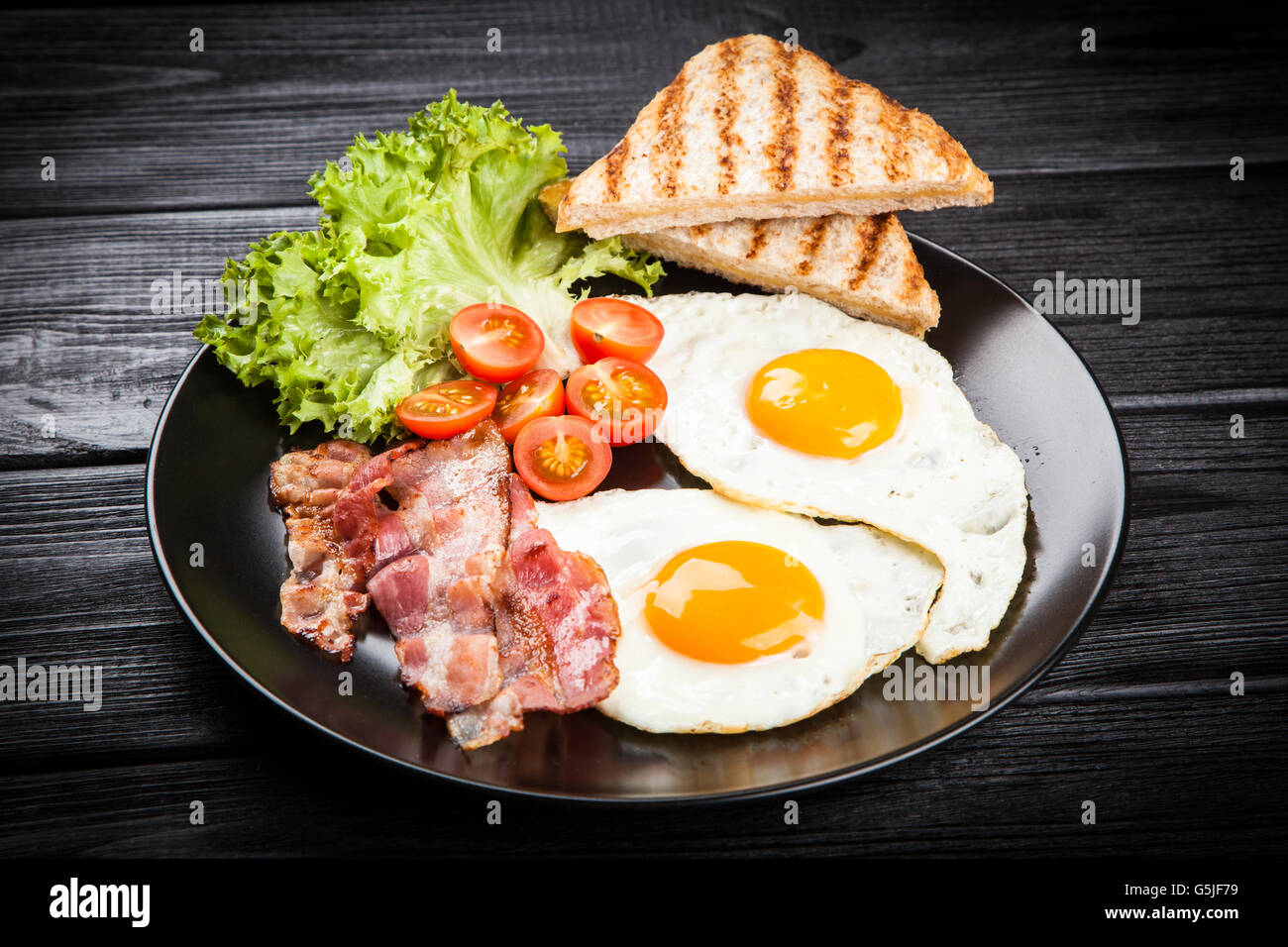 Traditional breakfast on a plate Stock Photo - Alamy