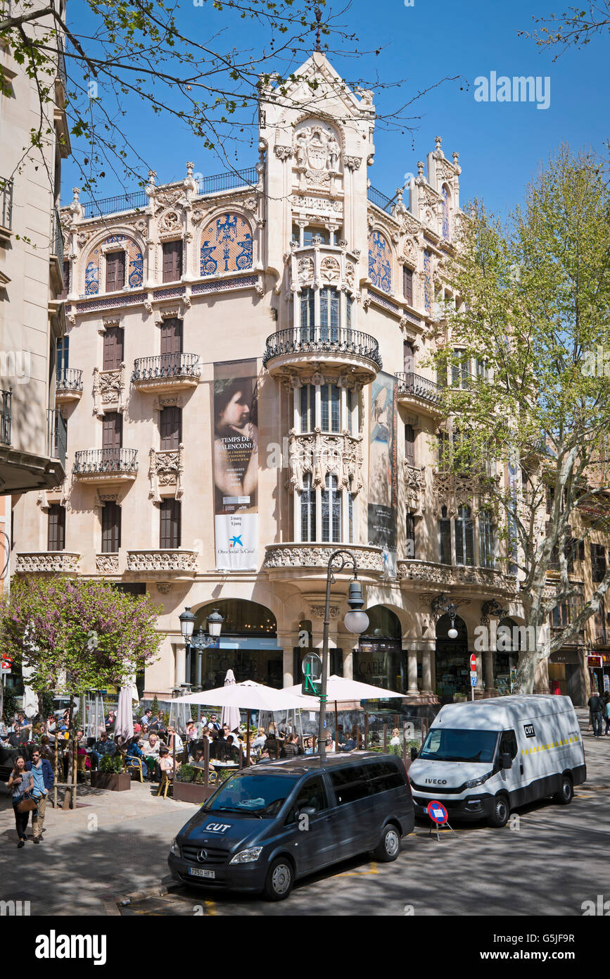 Vertical street view in Palma, Majorca Stock Photo - Alamy