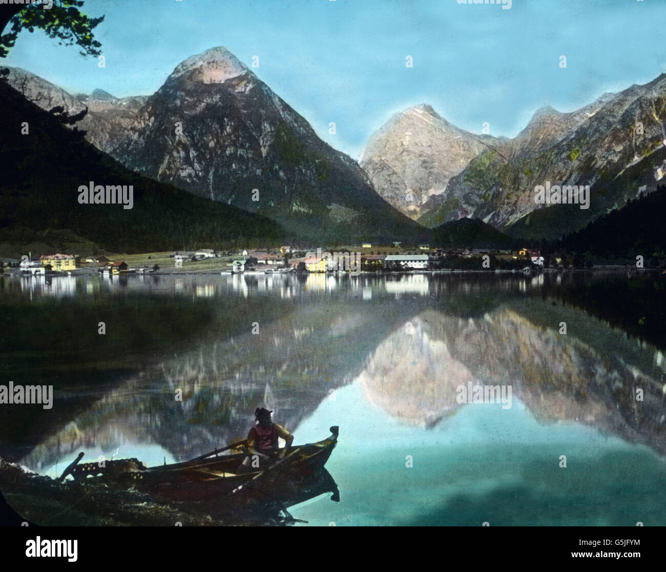 Der Achensee nördlich von Jenbach in Tirol, 1920er Jahre. Lake Achensee ...