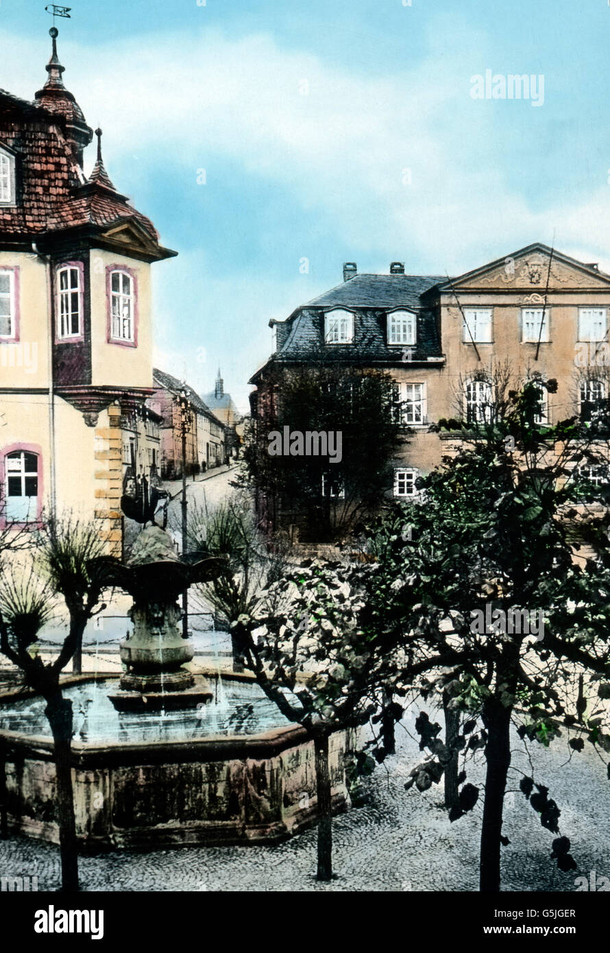 Blick in die Stadt Ilmenau am Nordrand des Thüringer Waldes, Thüringen ...