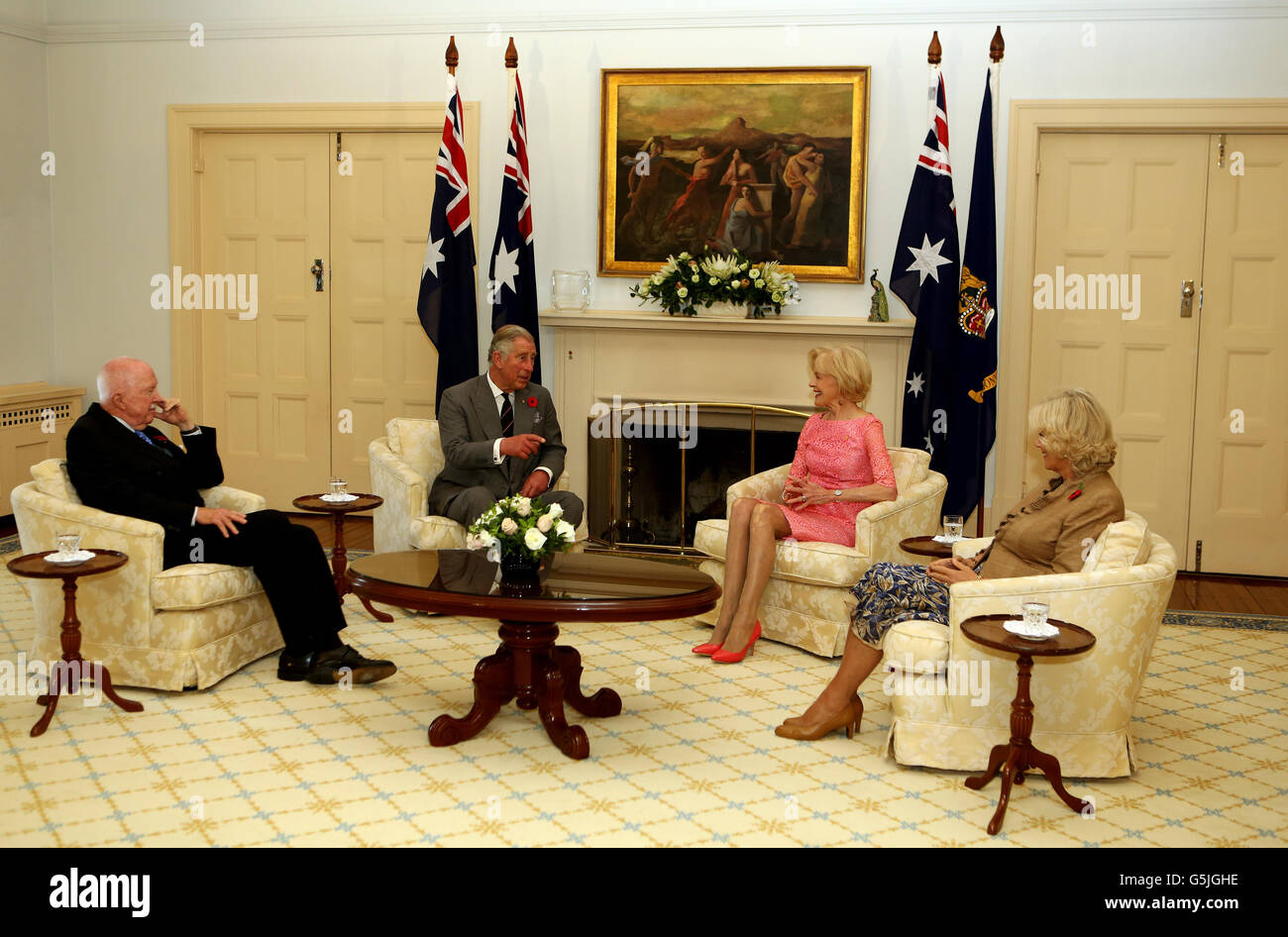 The Prince of Wales and The Duchess of Cornwall meet the Governor ...