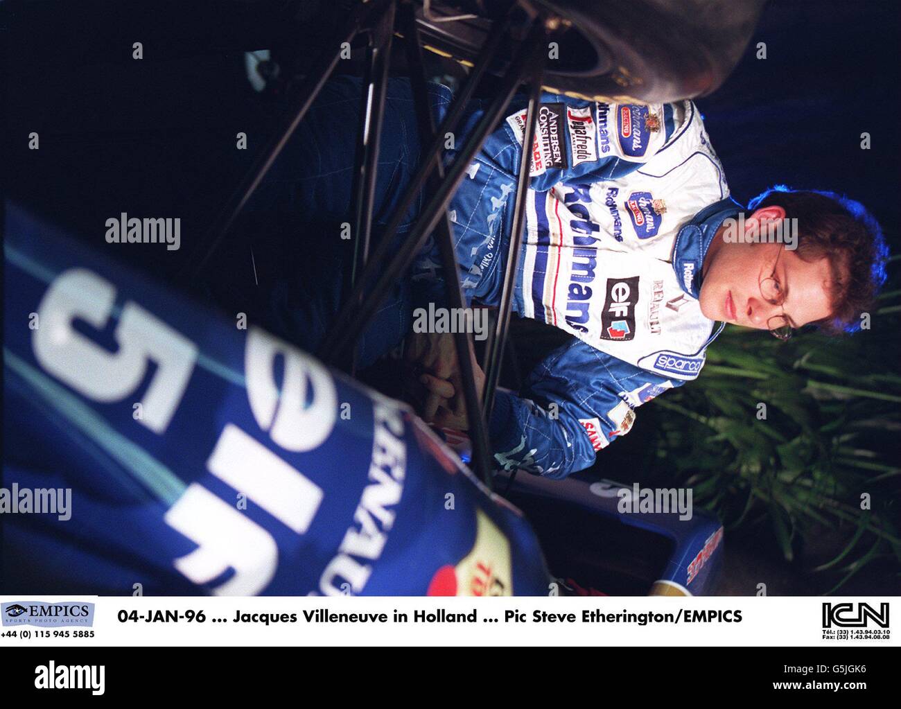 Motor Racing. Jacques Villeneuve, Rothmans, Renault Stock Photo - Alamy