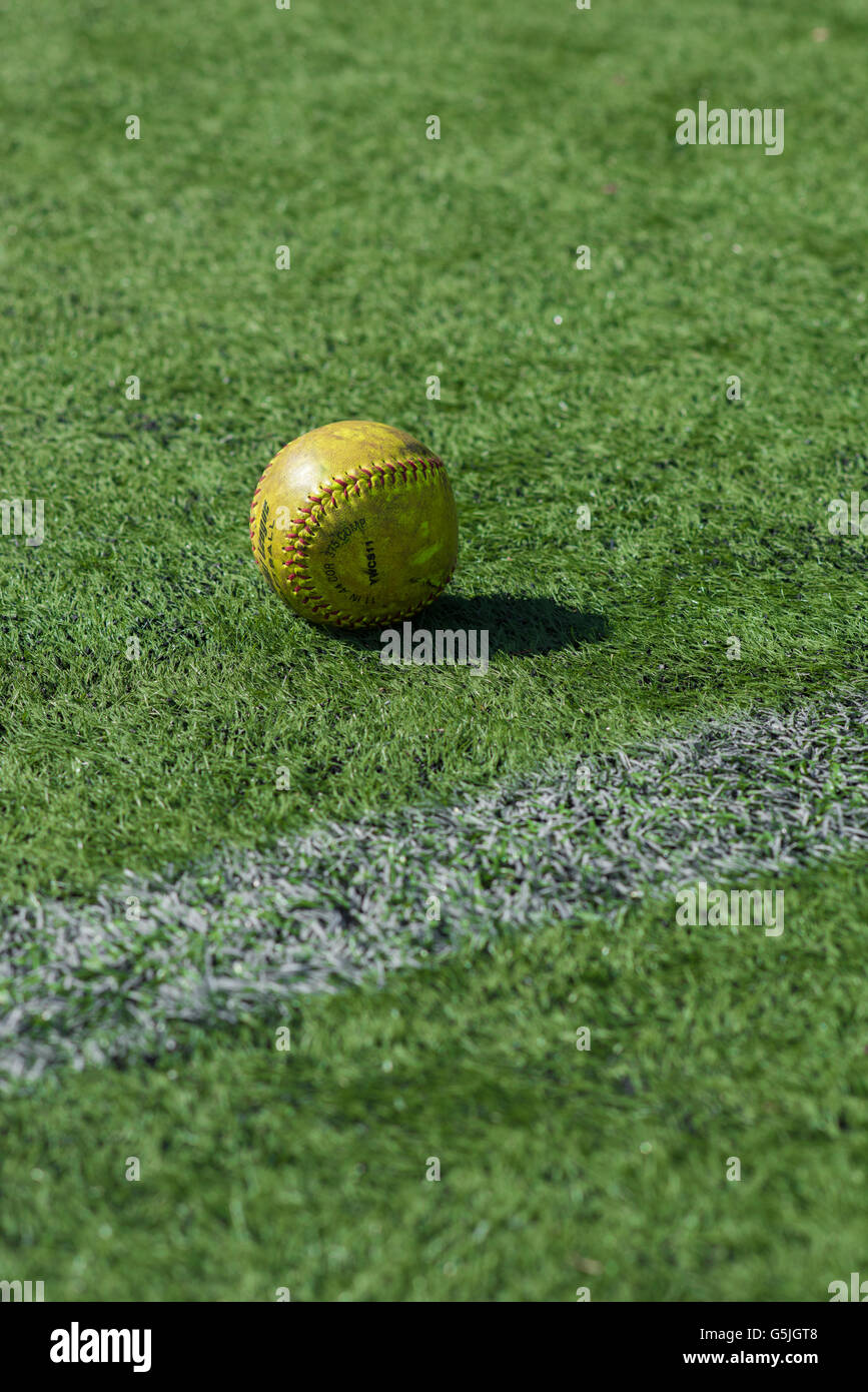 Softball on an athletic field Stock Photo - Alamy