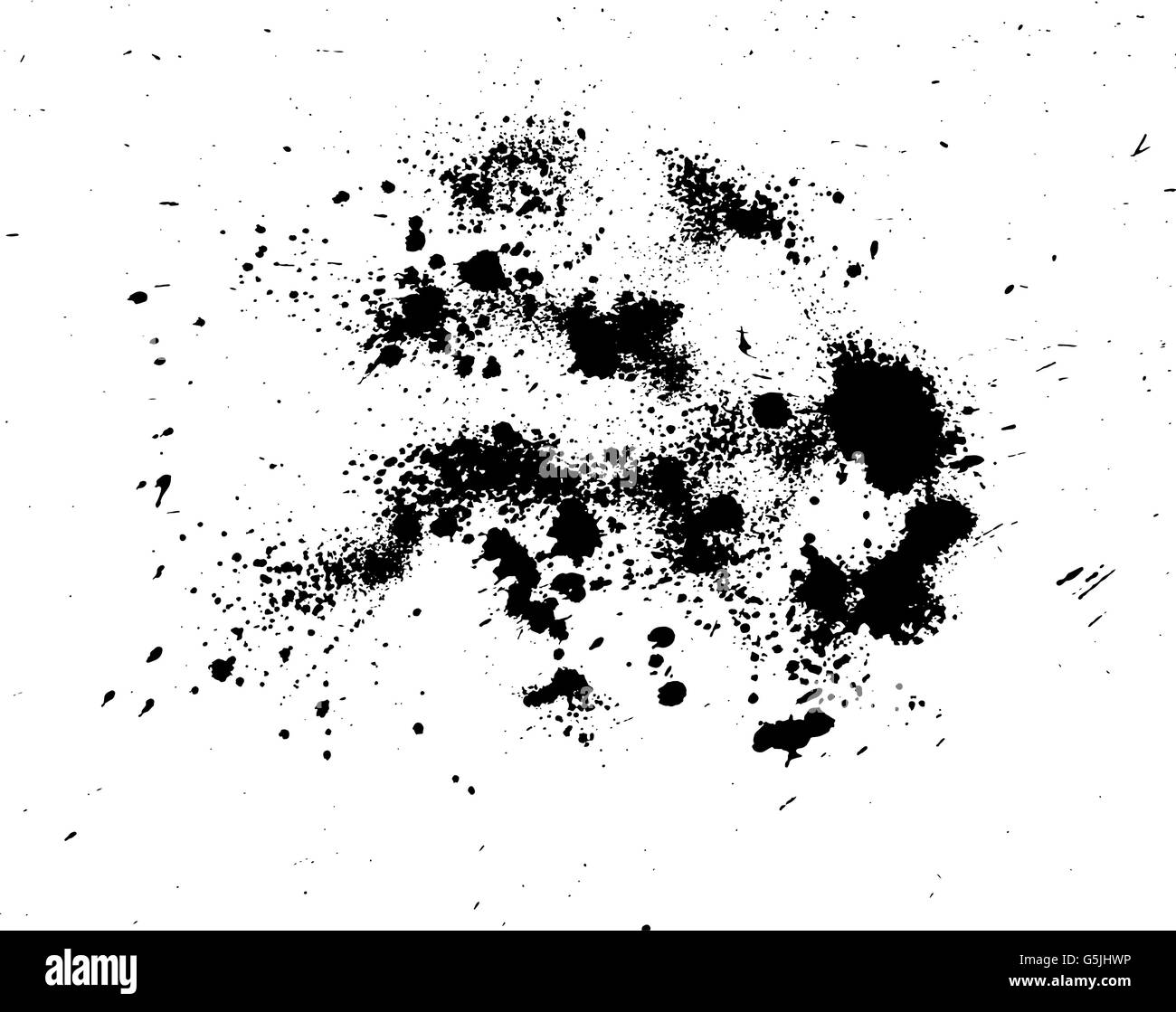Abstract ink drops background. Black and white vector grunge texture ...