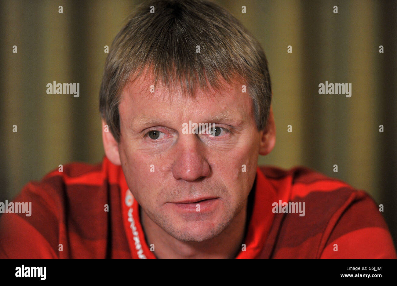 England U21 manager Stuart Pearce during a press conference at the ...
