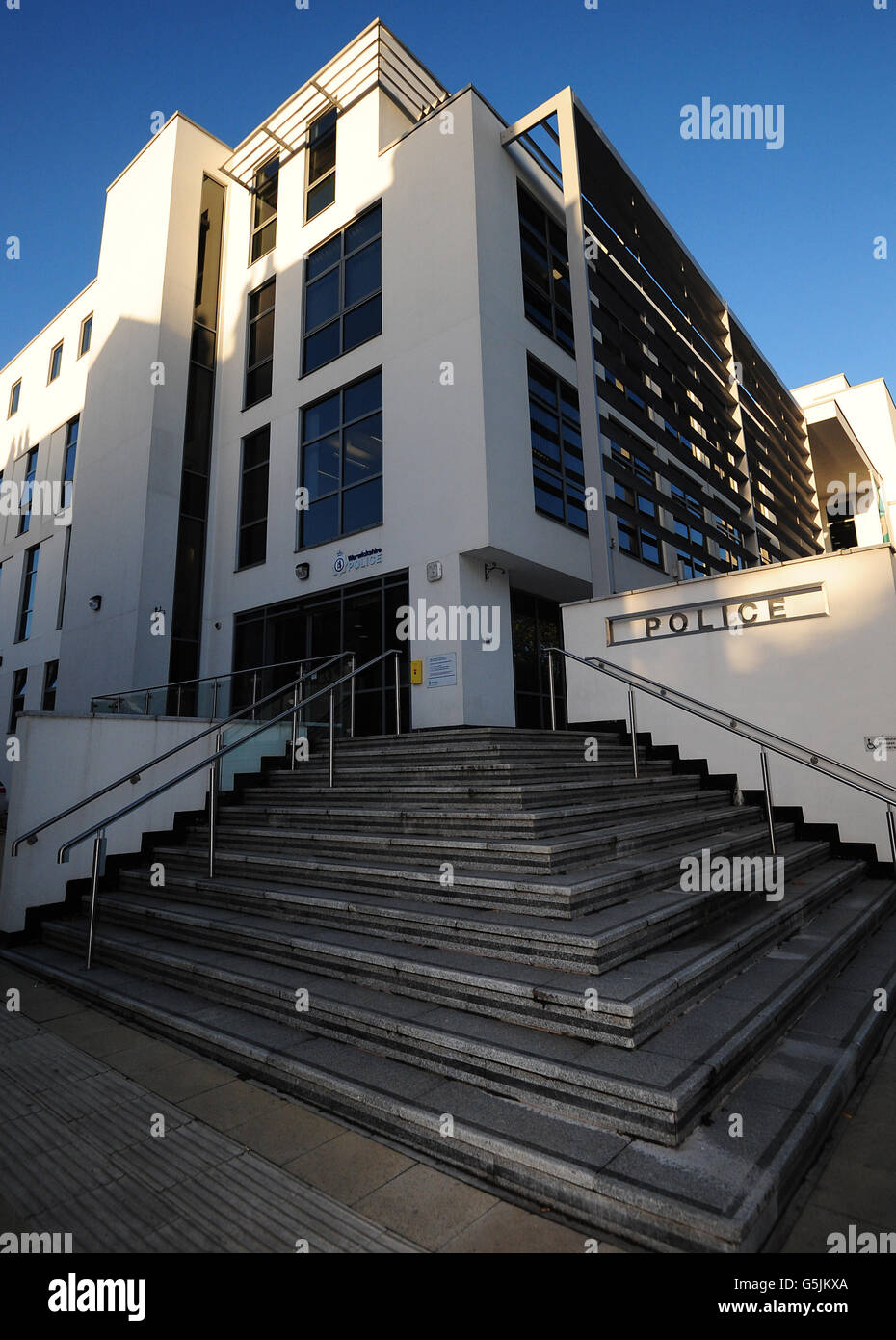 A general view of Leamington Spa Police Station in Warwickshire Stock ...