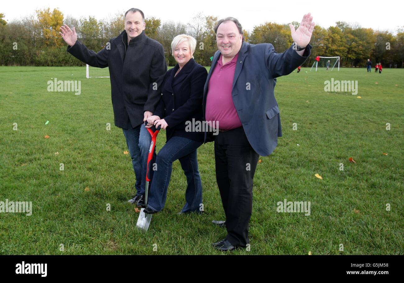 Steve and Melanie Jones join local Councillor Peter Mitchell (right) as ...
