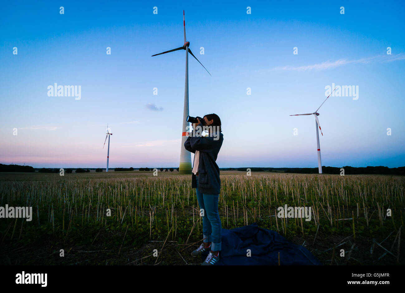 Wind power and photographer Stock Photo - Alamy