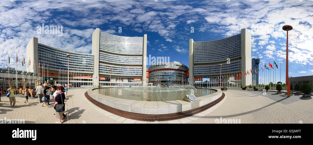 Vienna International Centre ( VIC ) UNO-City with visitors at the ...