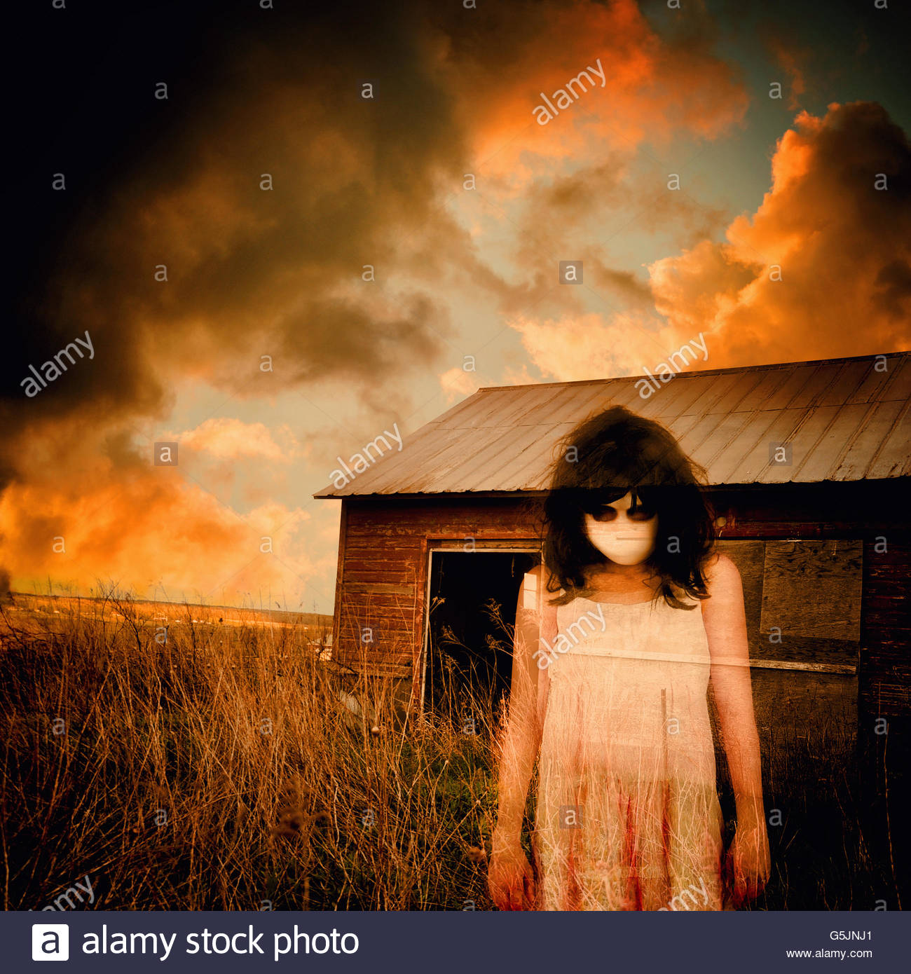 Girl With Haunted House Ghost