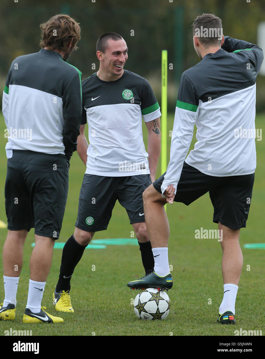 Celtics scott brown during the training session at lennoxtown hi-res ...