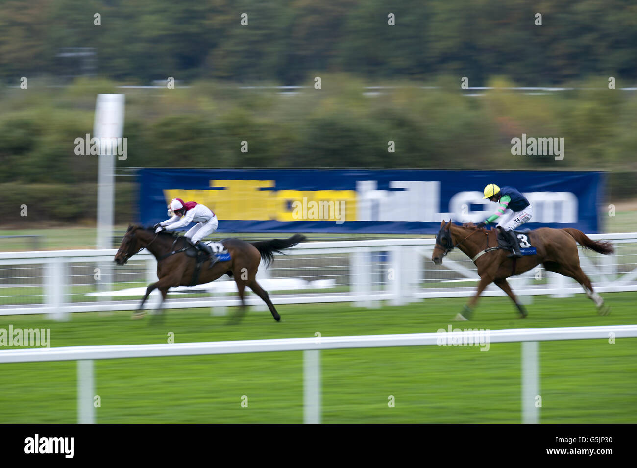Jockey Patrick Corbett on Gus Macrae (l) on the way to winning the ...