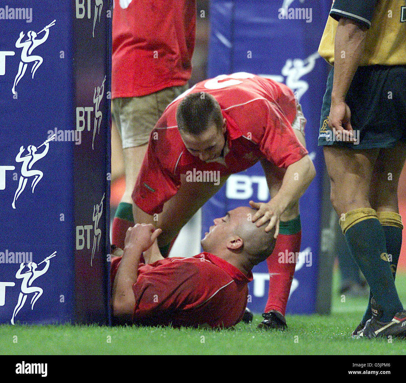 Sport rugby union action celebrating rhys williams hi-res stock ...