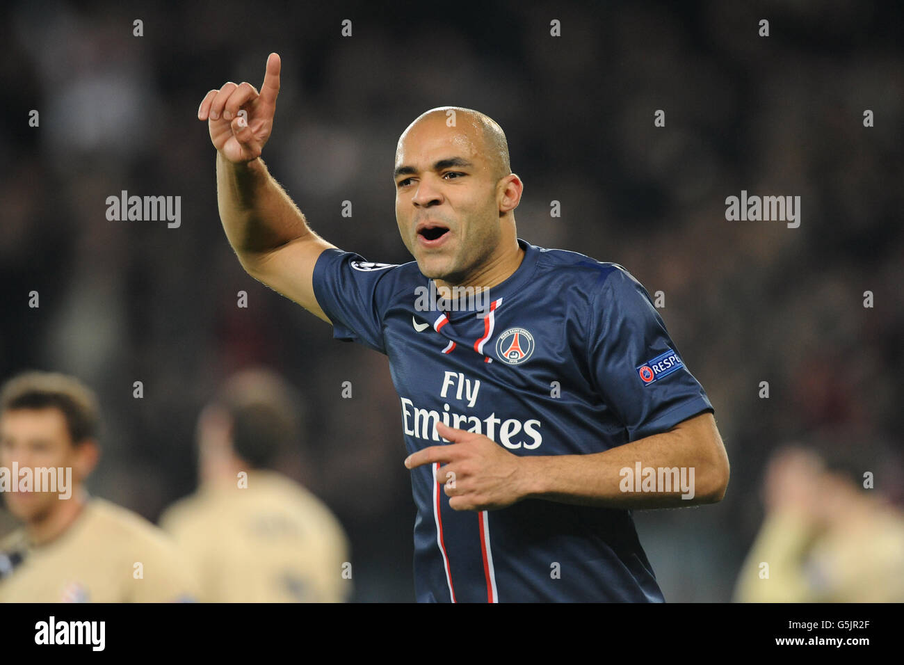 Paris Saint-Germain's Alex celebrates after scoring the opening goal ...
