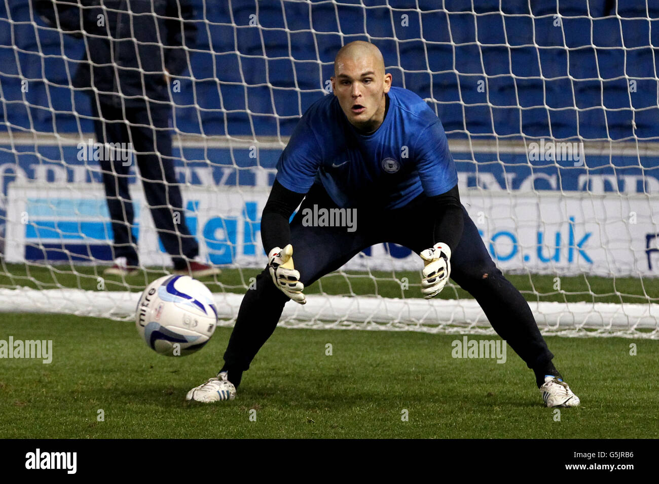 Peterborough goalkeeper robert olejnik during warm up hi-res stock ...