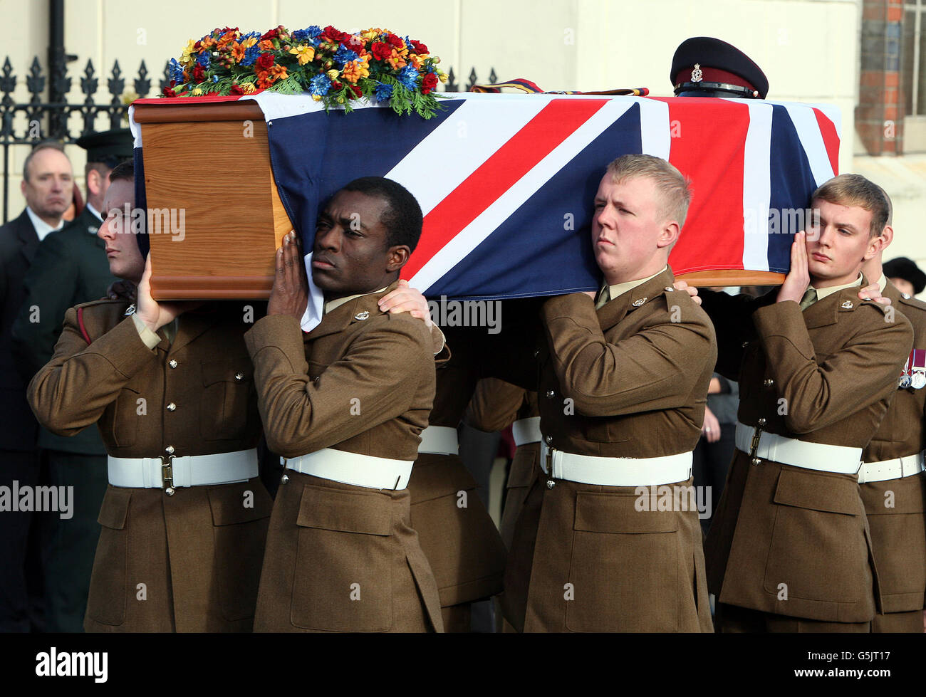 The coffin of Corporal Channing Day, who was killed in Afghanistan, is ...