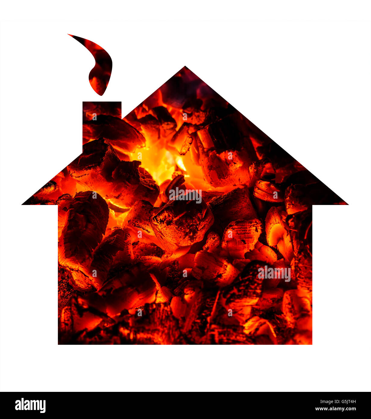 Fire in a house Cut Out Stock Images & Pictures - Alamy