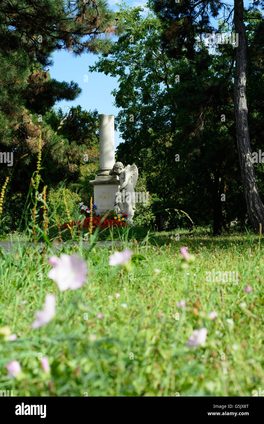 Grave of Wolfgang Amadeus Mozart in a common grave at the St. Marx ...