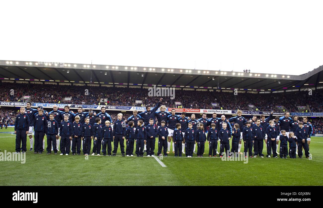 Mascots prepare emc test murrayfield hi-res stock photography and ...