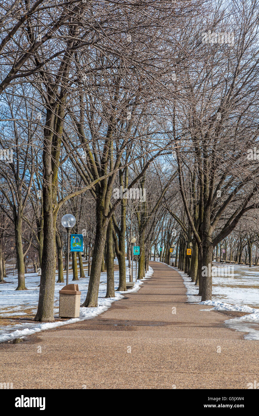 Gateway Arch Trail, a tree lined side walk, leads visitors to the ...