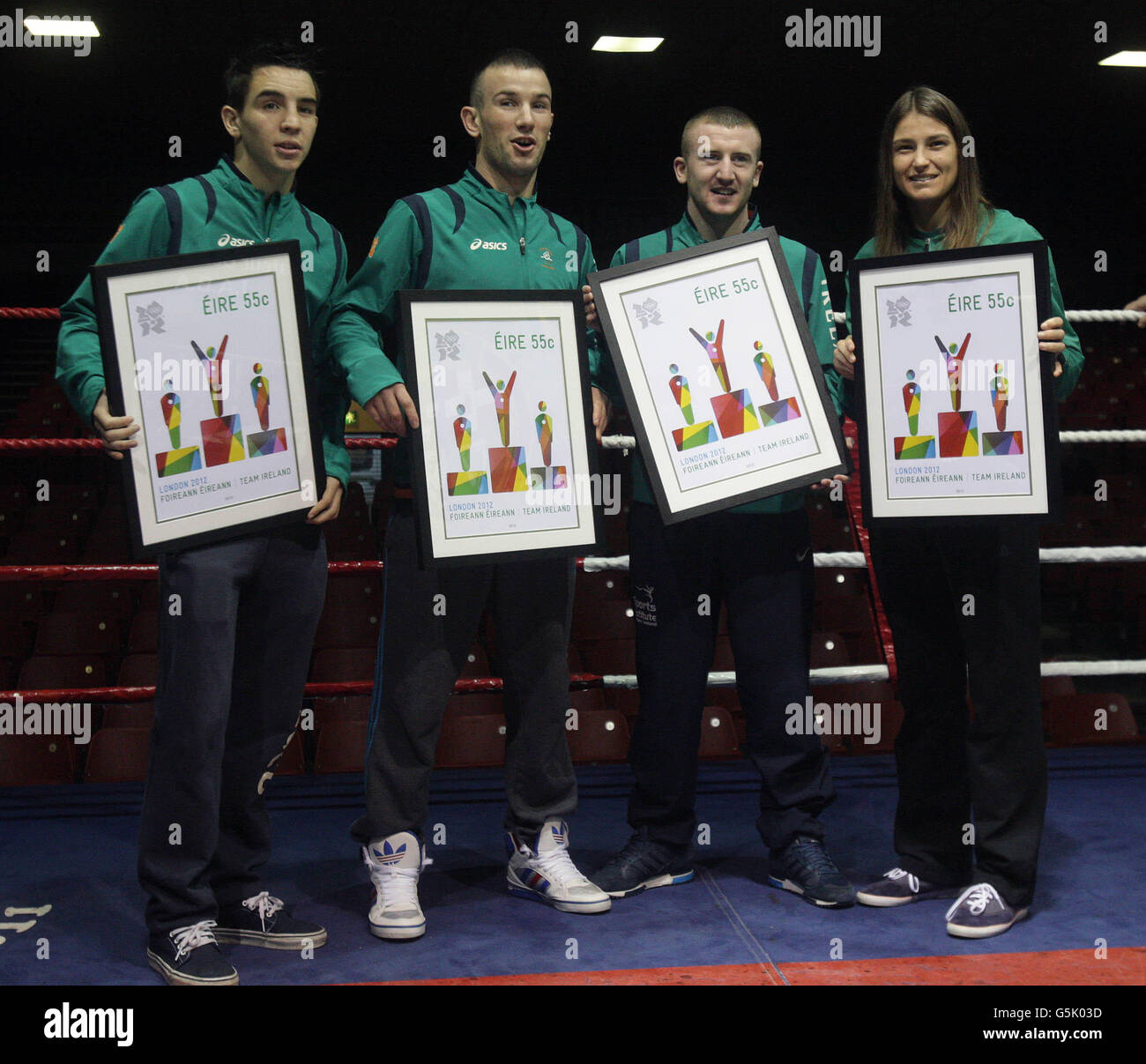 Ireland's Olympic boxing medalists (left to right) Michael Conlon ...