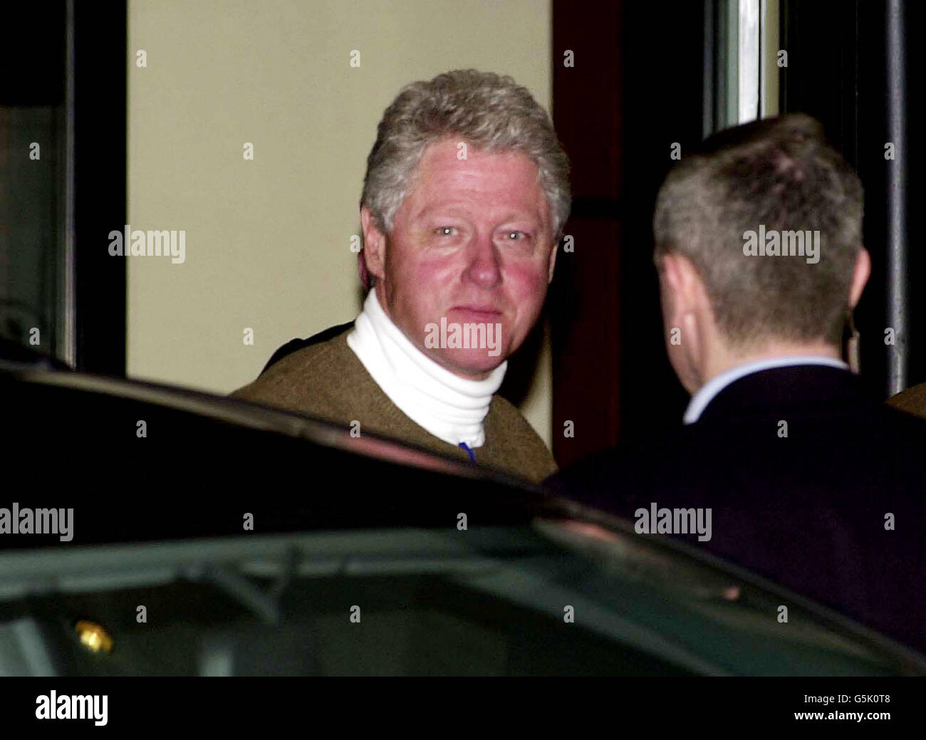Former US President Bill Clinton arrives at the Glasgow Hilton hotel ...