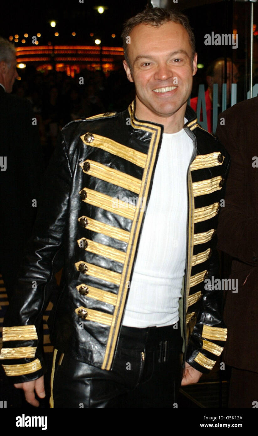 Military style leather jacket smiling celebrity comedian film premiere ...