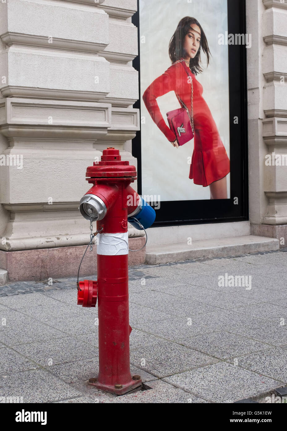 Red fire hydrant in Budapest ,Hungary Stock Photo - Alamy