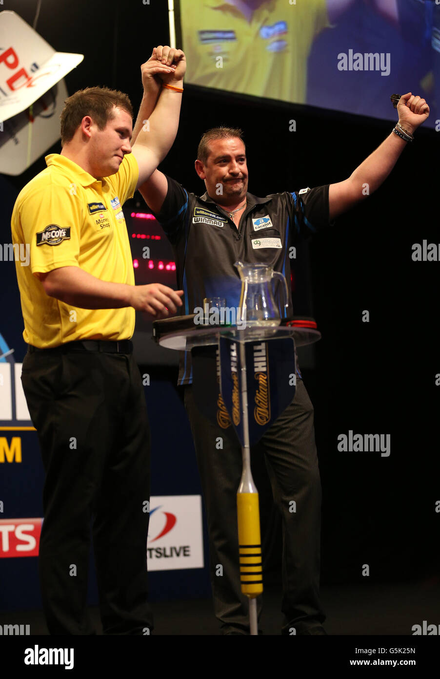 Dean Winstanley celebrates victory is his second round match against ...