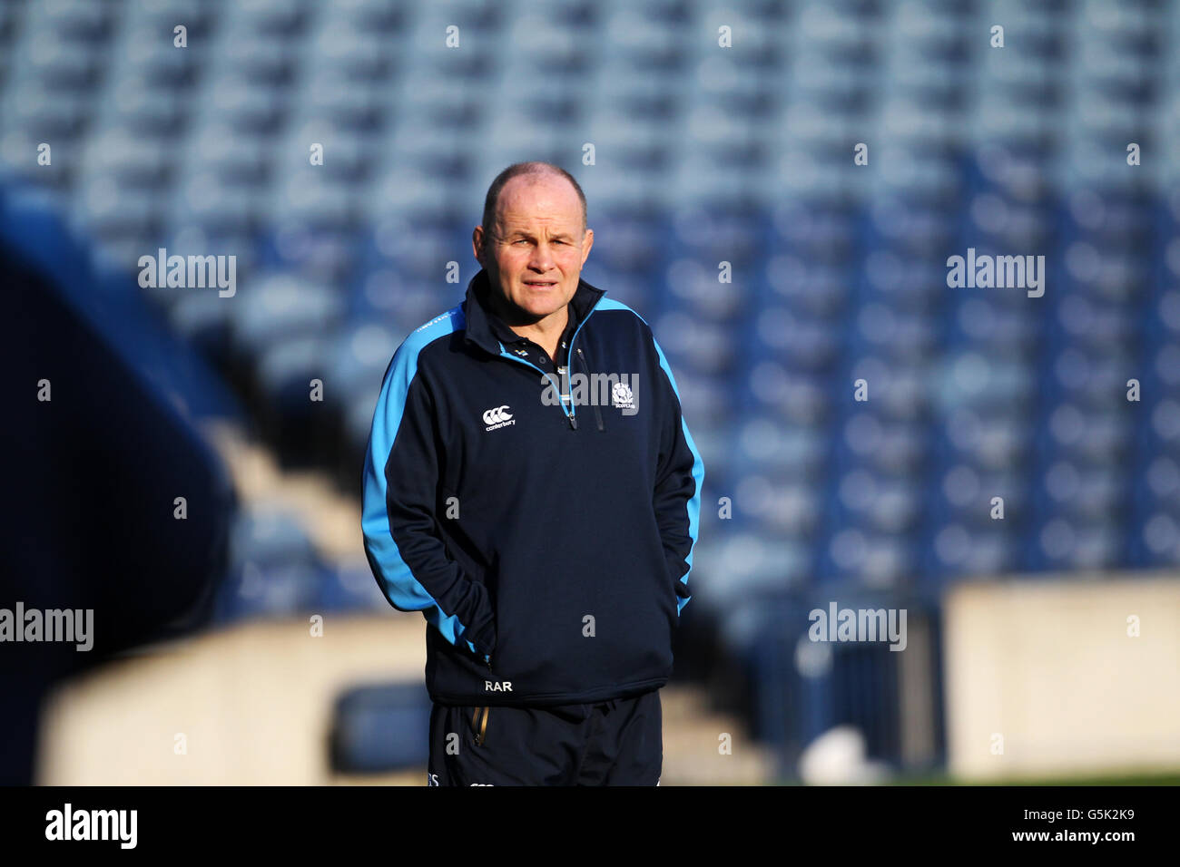 Scotland's Andy Robinson during the Captain's Run at Murrayfield ...