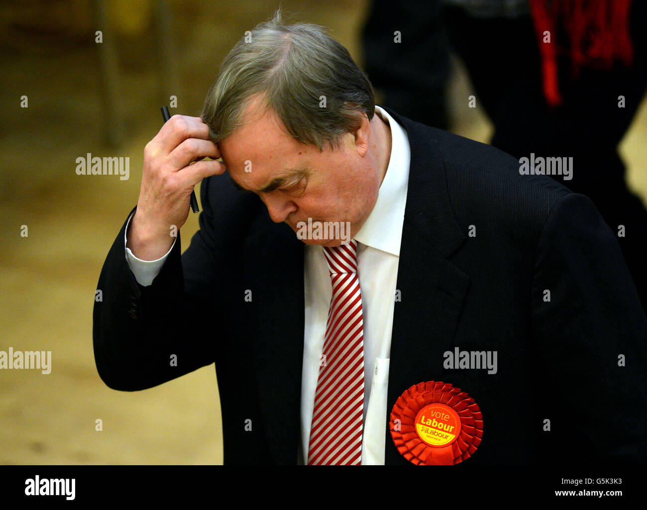 Lord Prescott reacts as during the vote count for the Police and Crime ...