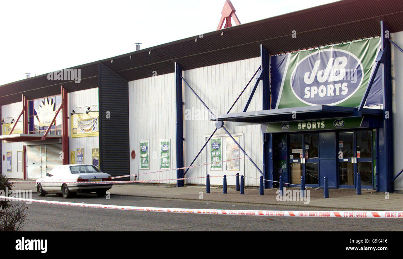 The exterior of JJB Sports in Alpine Way, Beckton, east London. Police ...