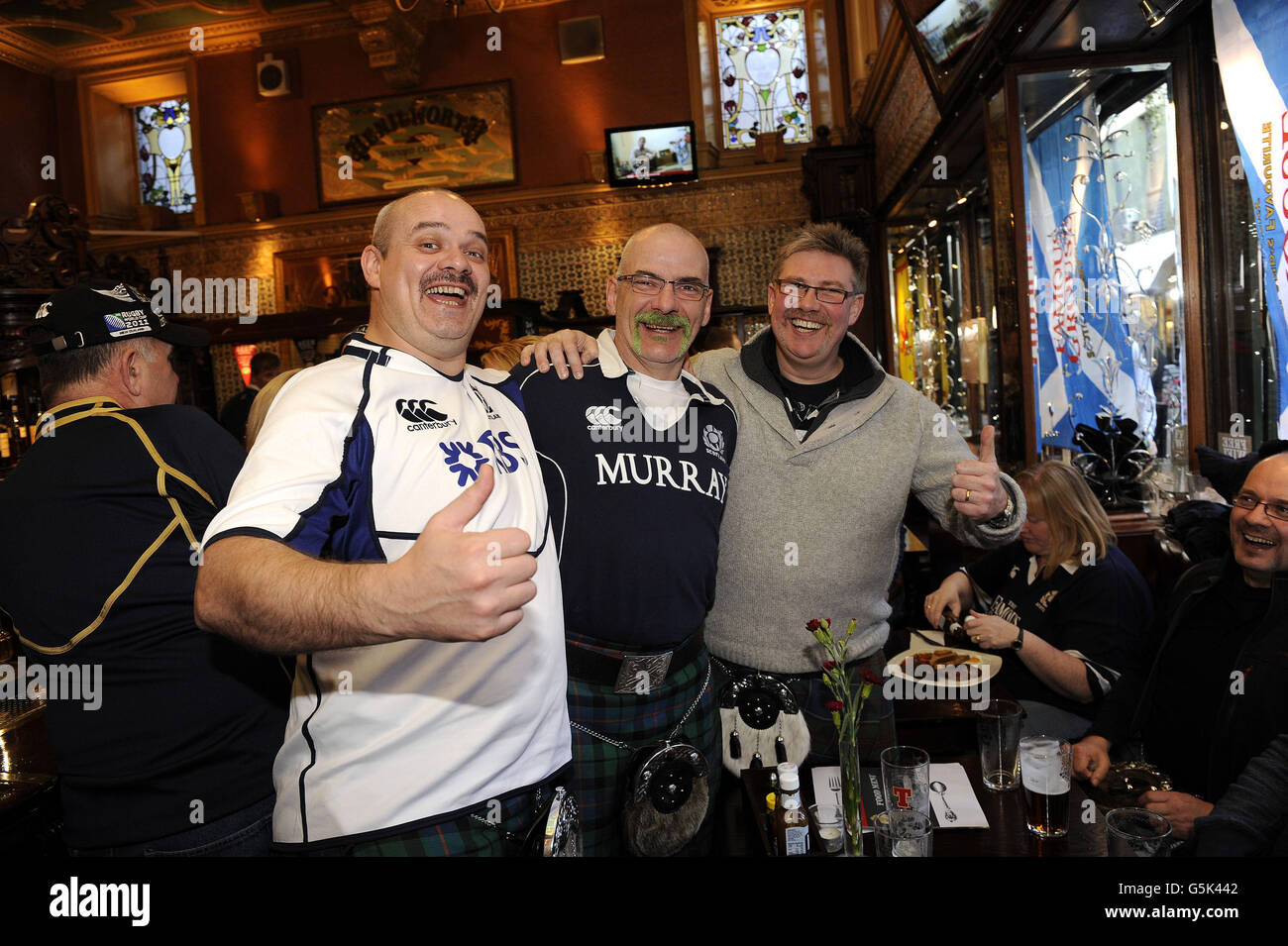 Fans on rose street before the emc test at murrayfield hi-res stock ...