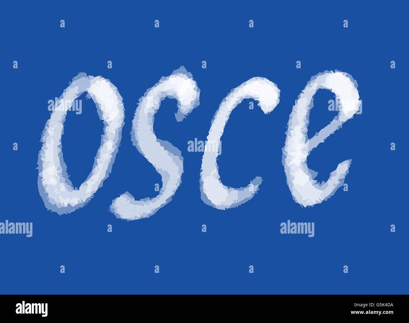 OSCE lettering lowploly of many triangles background for use in design ...