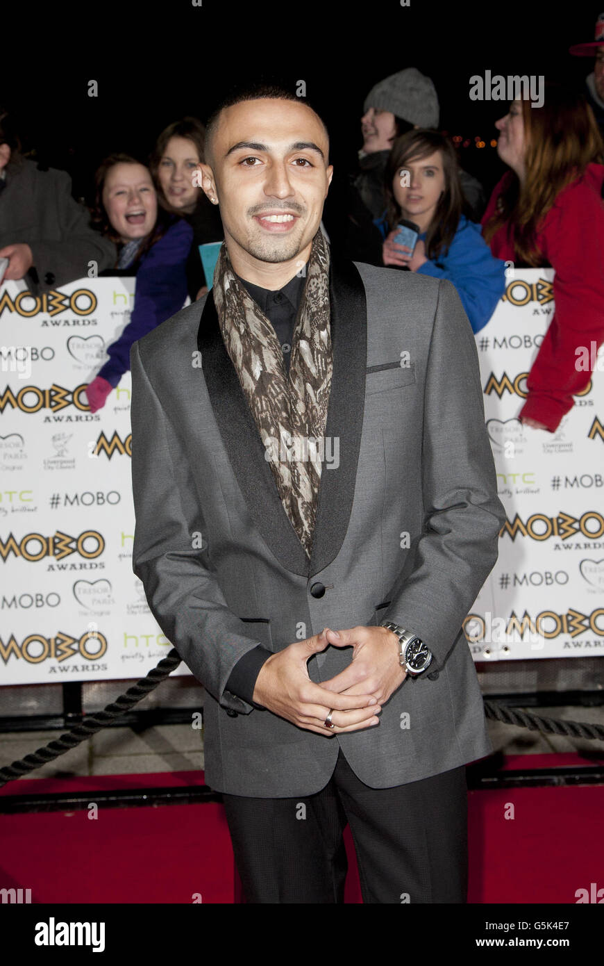 Adam Deacon arriving for the MOBO Awards 2012, at the Echo Arena ...