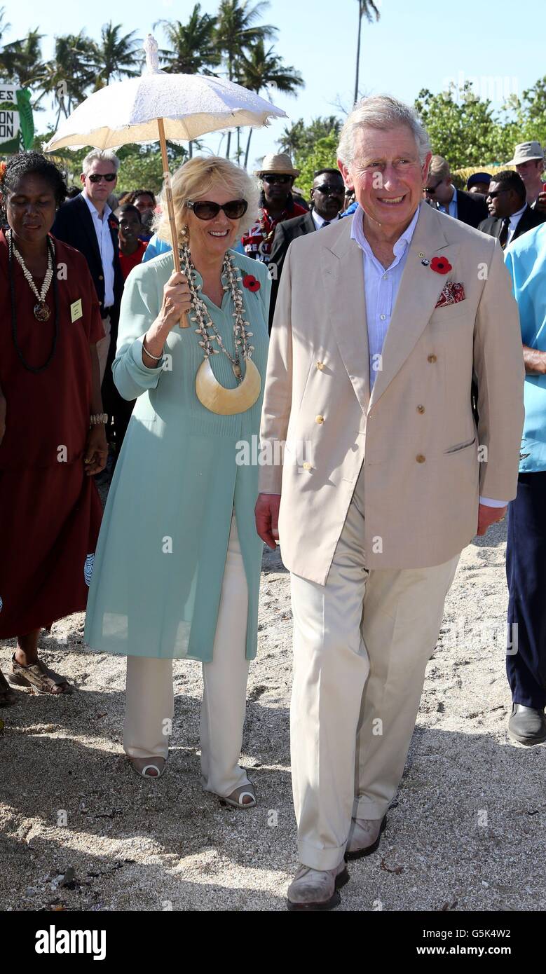 The Prince of Wales and Duchess of Cornwall during a visit to Boera ...