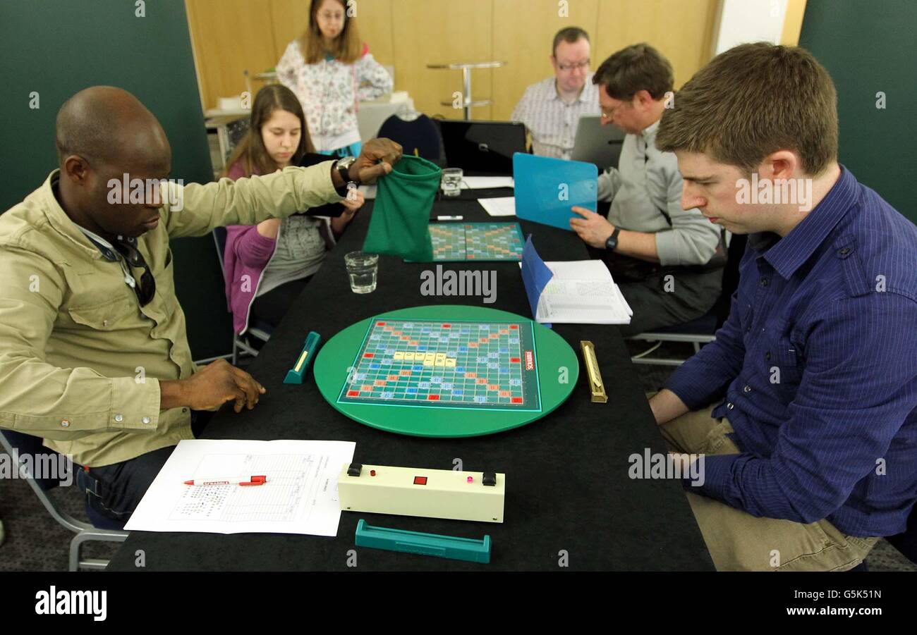 National Scrabble Championship final. 2, 000 prize money Stock Photo ...