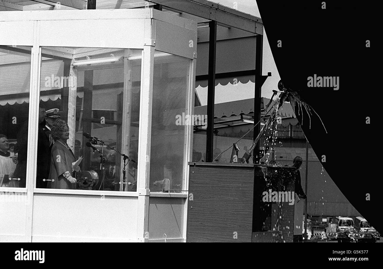 Ark Royal launched with a splash Stock Photo - Alamy