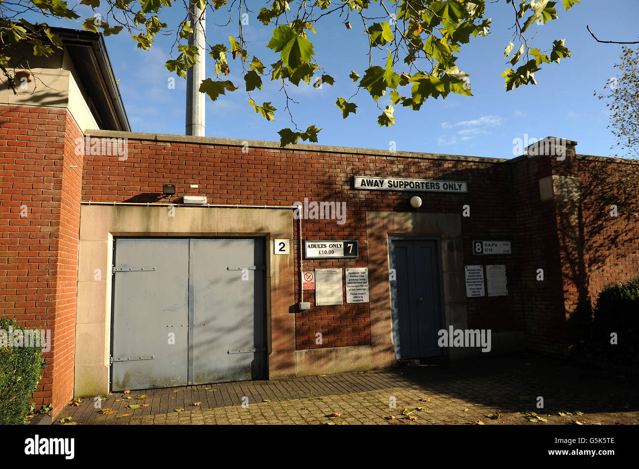A general view of the The Avenue Stadium, home of Dorchester Town Stock ...
