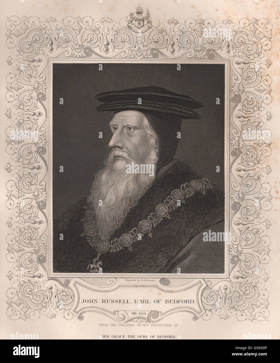 BRITISH HISTORY: John Russell, Earl Of Bedford. TALLIS, antique print ...