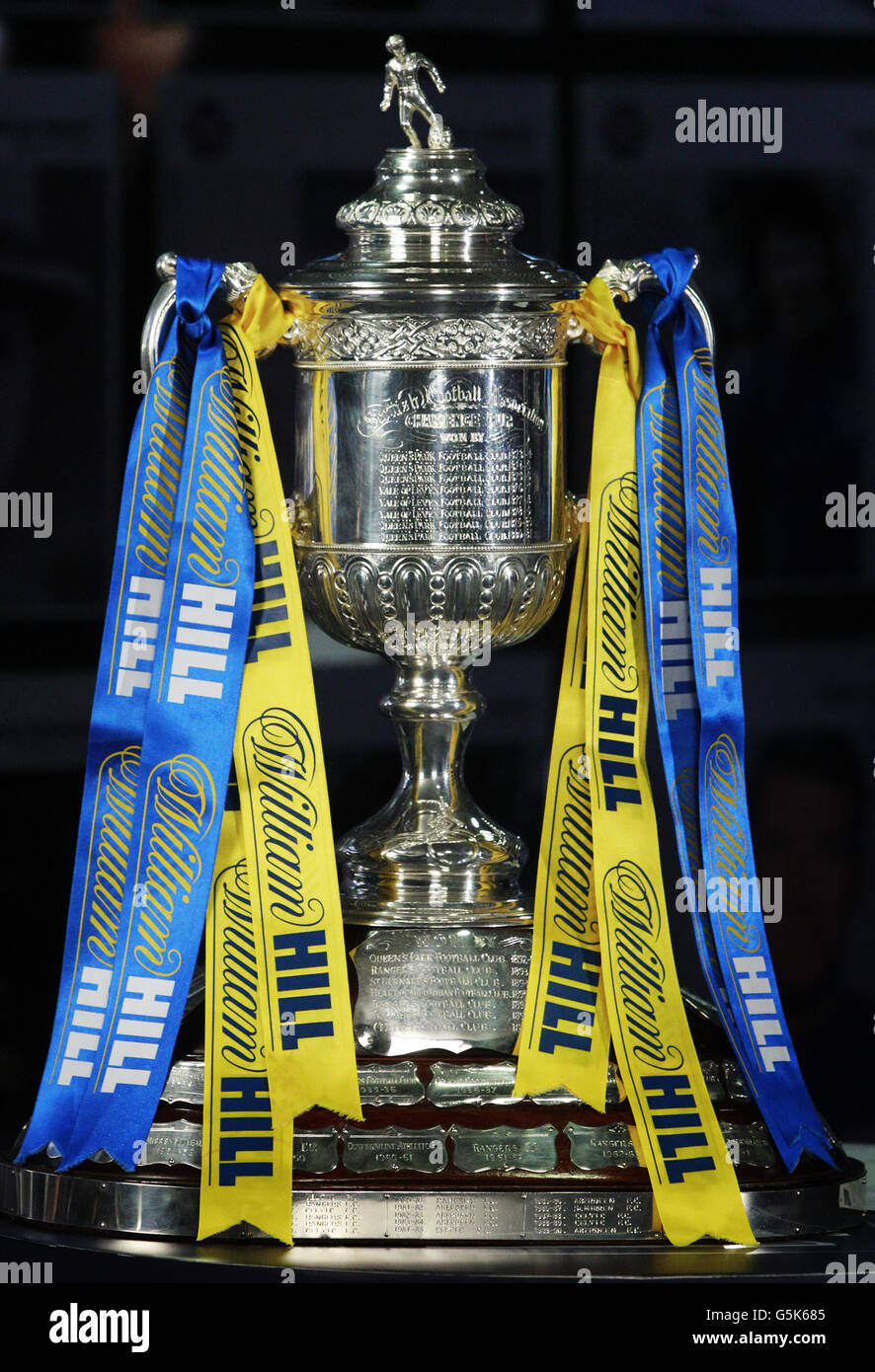 A general view of the Scottish Cup Trophy during the William Hill ...