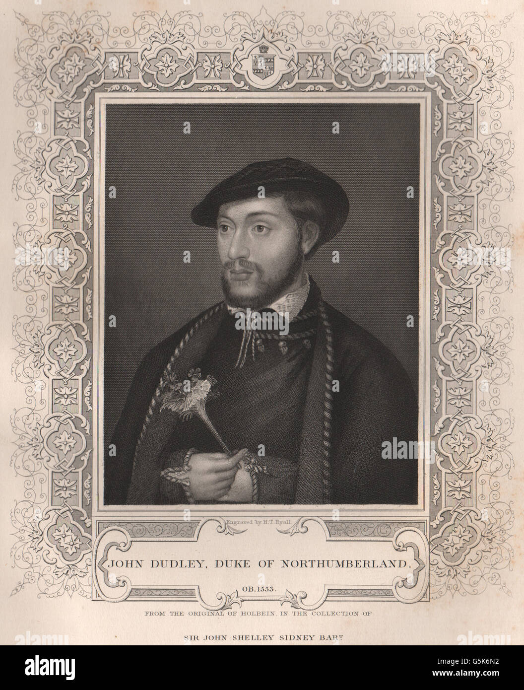 BRITISH HISTORY: John Dudley, Duke Of Northumberland. TALLIS, old print ...