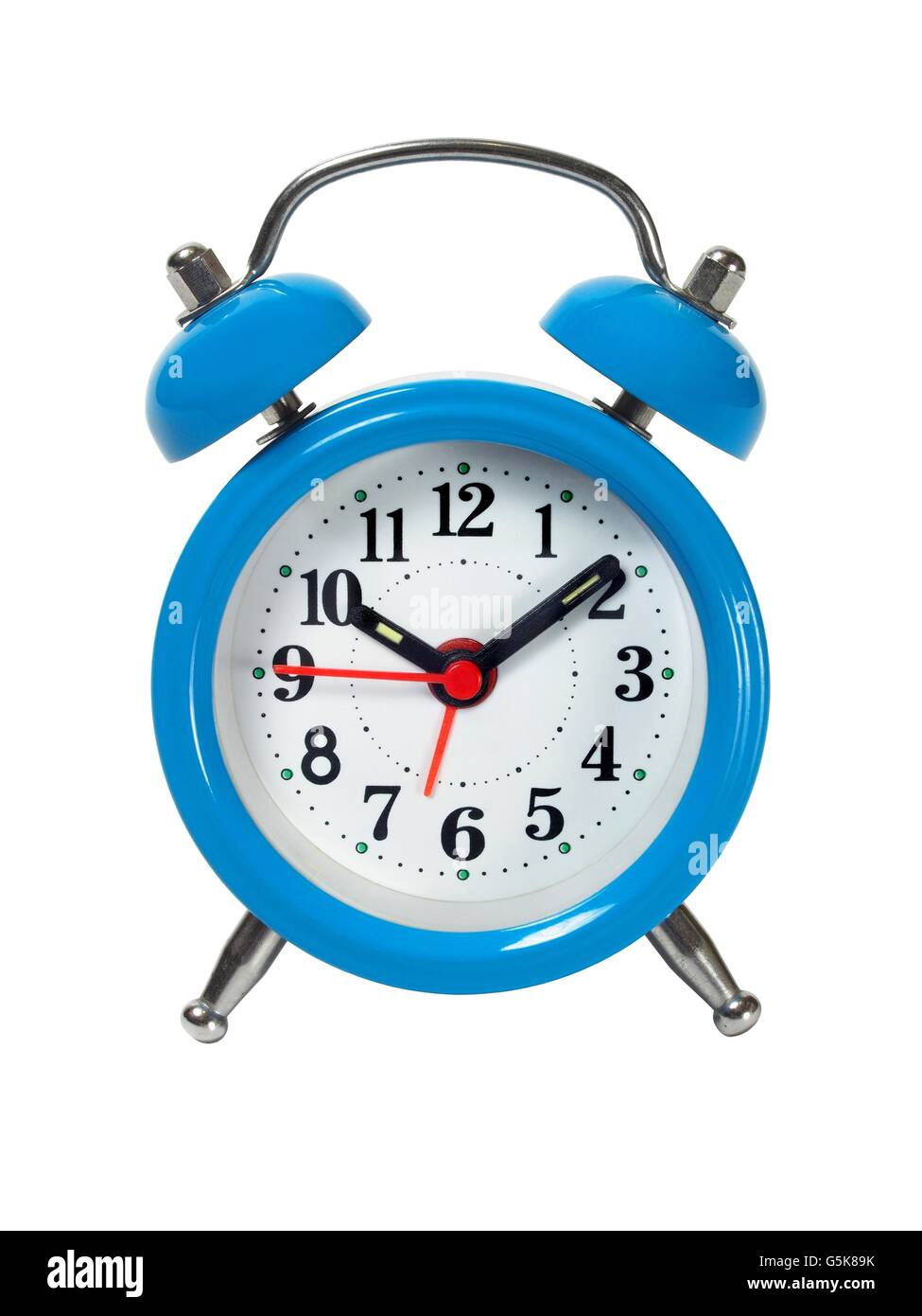 Blue alarm clock Stock Photo - Alamy