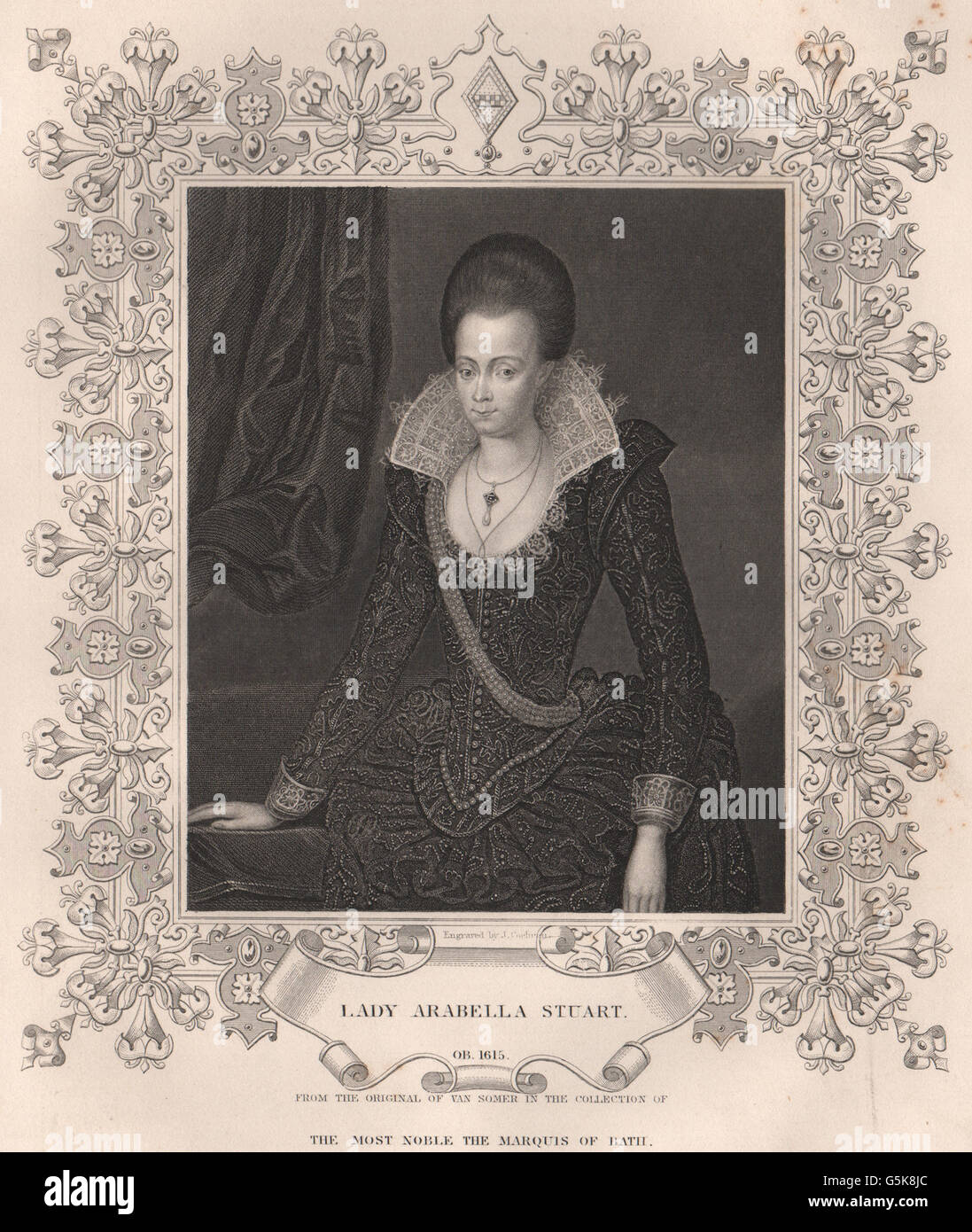 BRITISH HISTORY: Lady Arabella Stuart. TALLIS, antique print 1853 Stock ...
