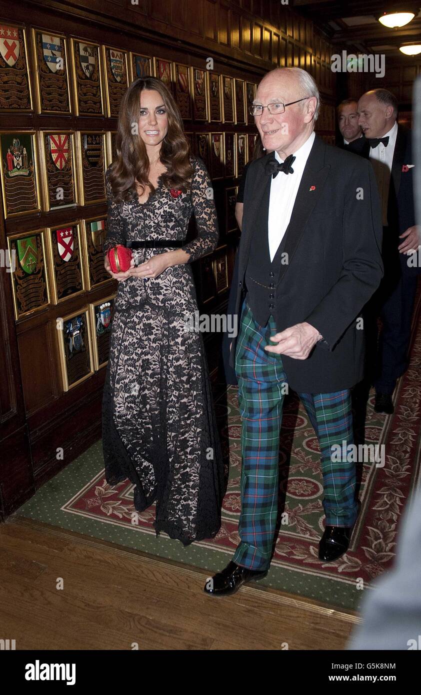 Duchess of Cambridge and Sir Ming Campbell (right) attend a reception ...