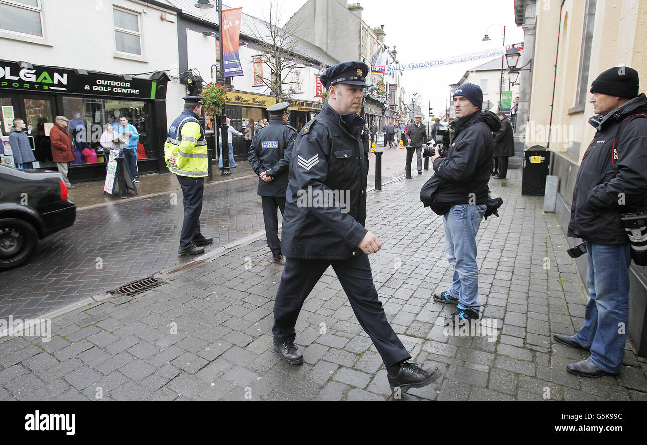 Gardai on the street outside the court before Robert Corbet, 24, from ...