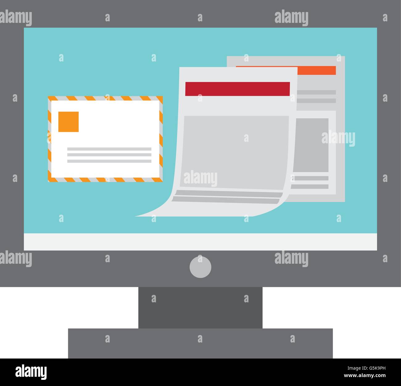 computer envelope documents , vector illustration Stock Vector Image ...